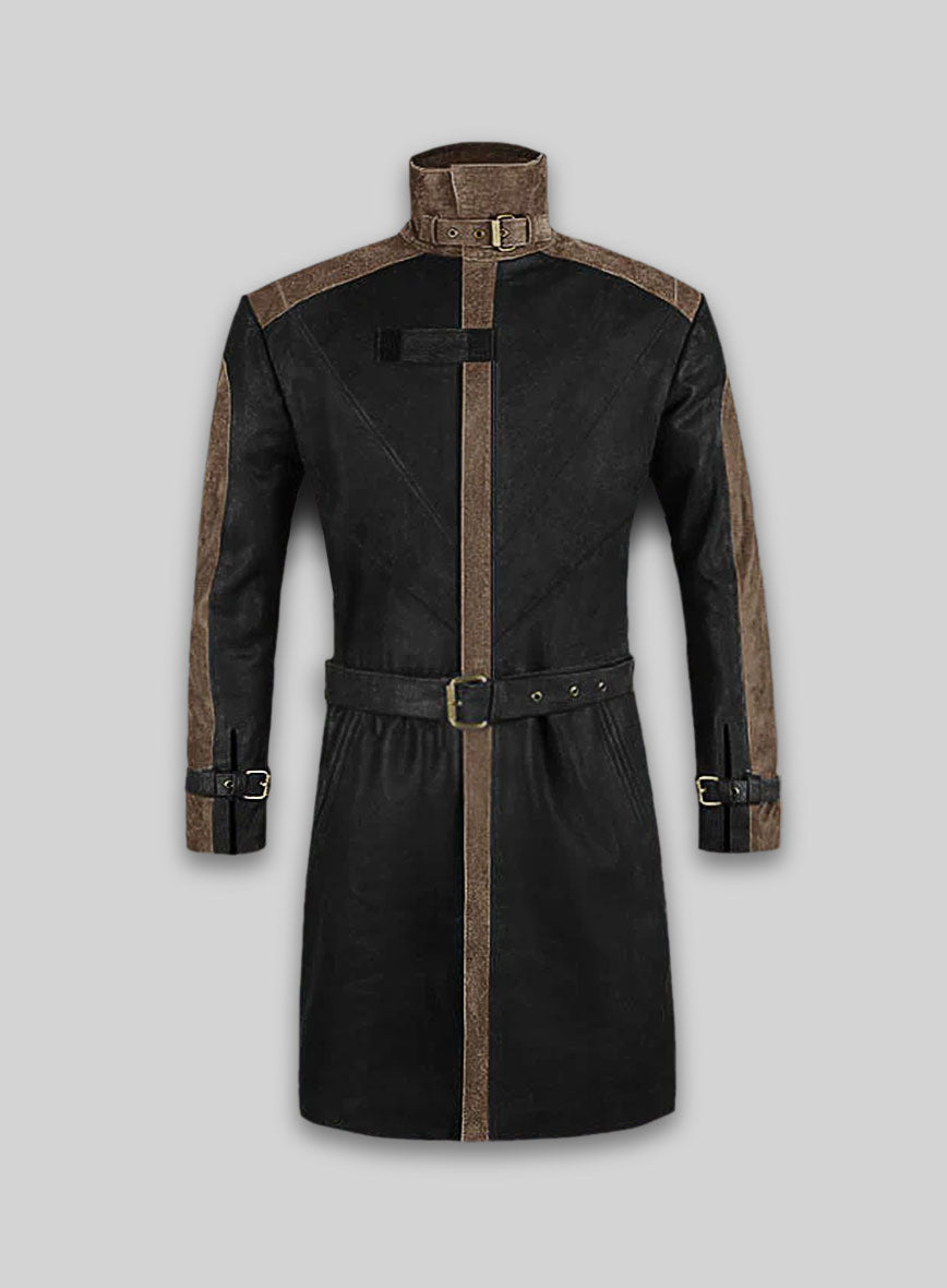 Aiden Pearce Watch Dog Leather Trench Coat – LeatherCult