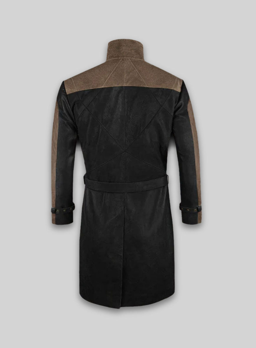 Aiden Pearce Watch Dog Leather Trench Coat – LeatherCult