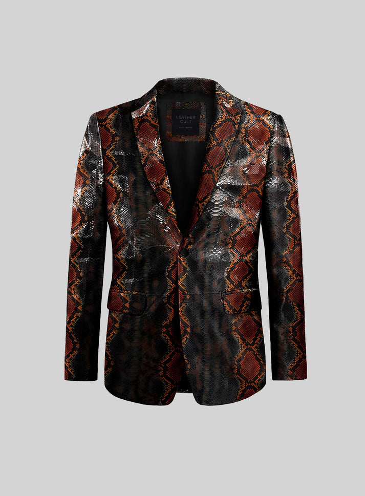 Bold Knight Python Leather Blazer – LeatherCult