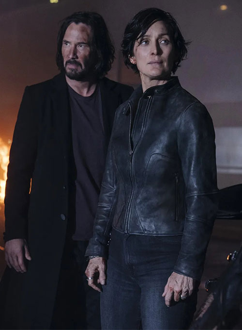 Carrie Anne Moss The Matrix Resurrections Leather Jacket – LeatherCult