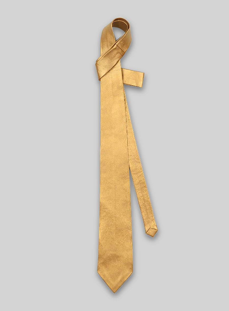 Golden Leather Tie – LeatherCult