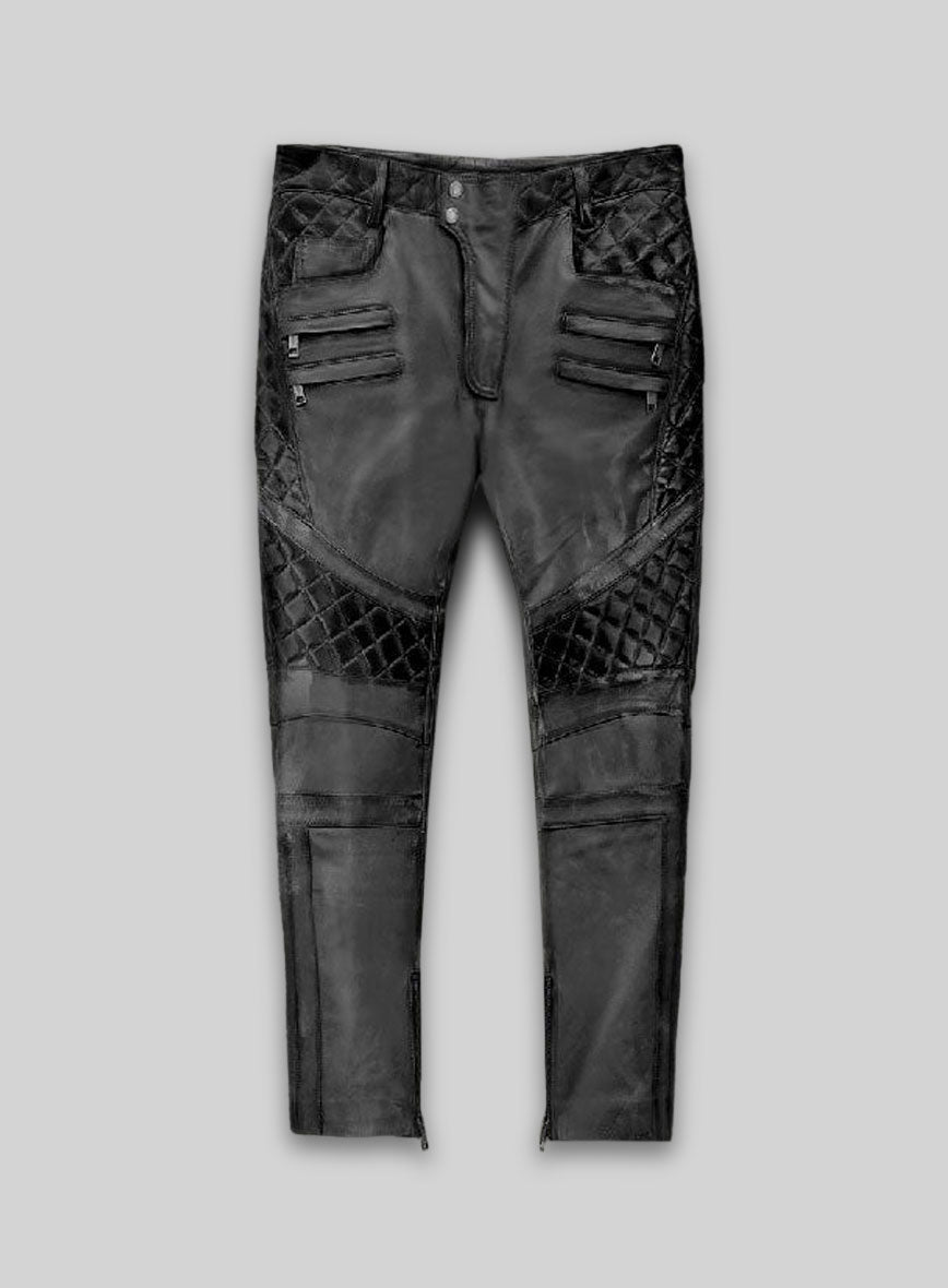 Outlaw Burnt Charcoal Leather Pants – LeatherCult