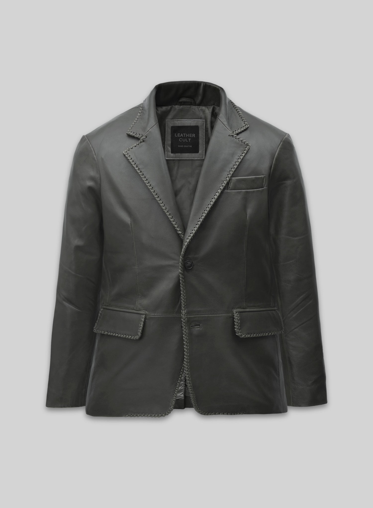 Rubbed Charcoal Medieval Leather Blazer – LeatherCult