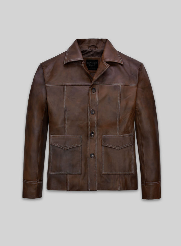 Spanish Brown Brad Pitt Fight Club Leather Jacket – LeatherCult