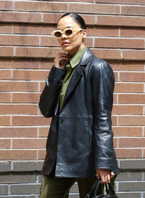 Tessa Thompson Leather Blazer – LeatherCult